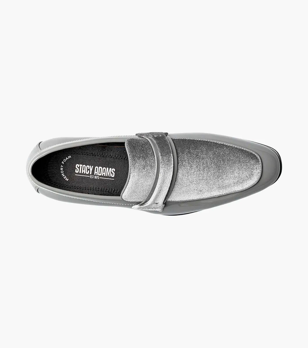 Stacy Adams Spratley Moc Toe Saddle Slip On Dress Shoes Gray 25686-020 ...