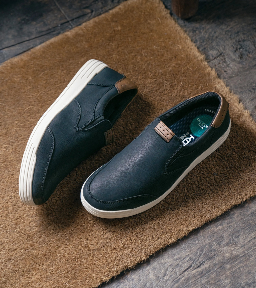 Nunn Bush KORE City Walk Moc Toe Slip-On Walking Shoes Black 84820-001 ...