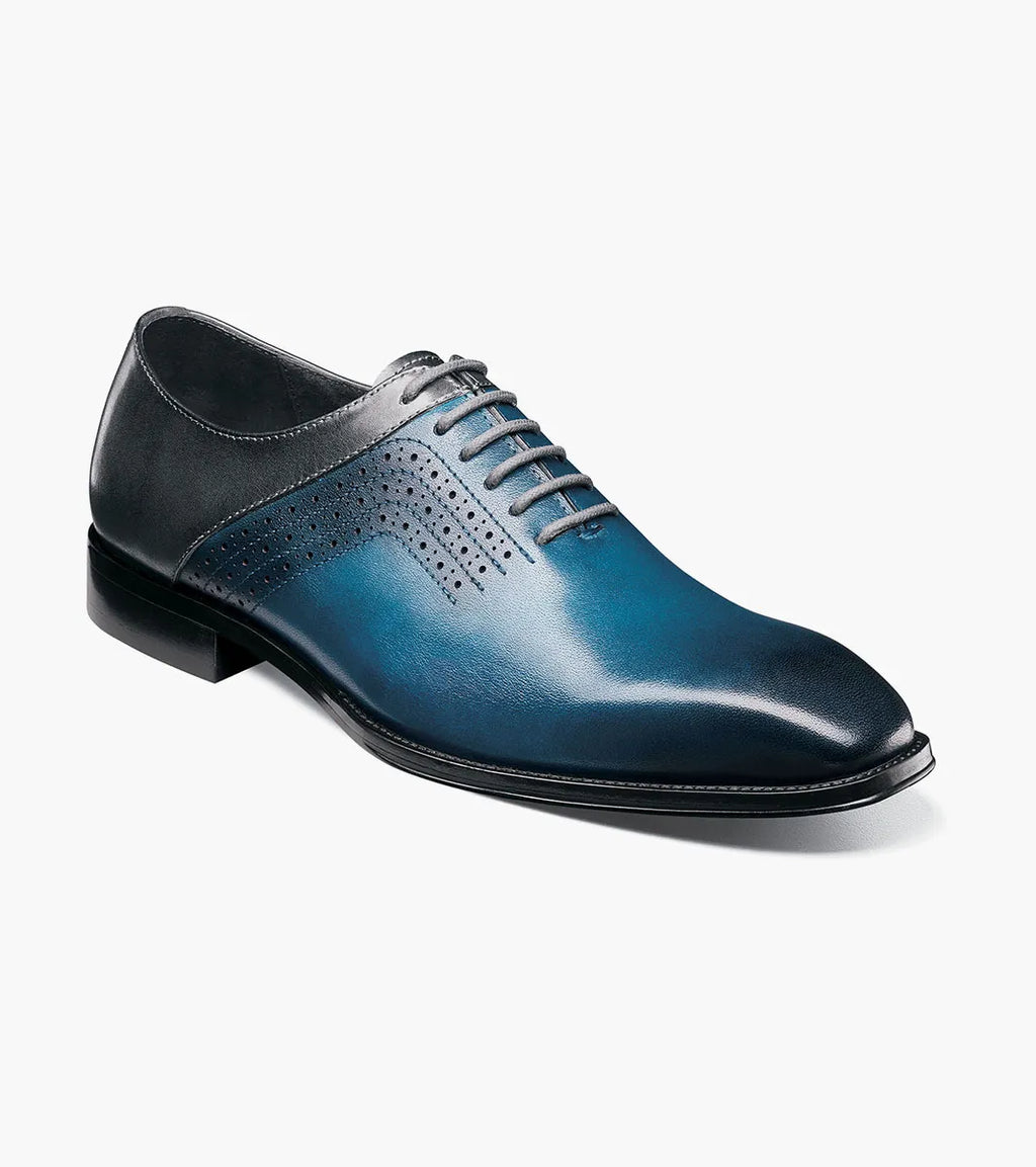 Men's Stacy Adams Halloway Plain Toe Oxford Shoes Leather Blue Multi 2 ...