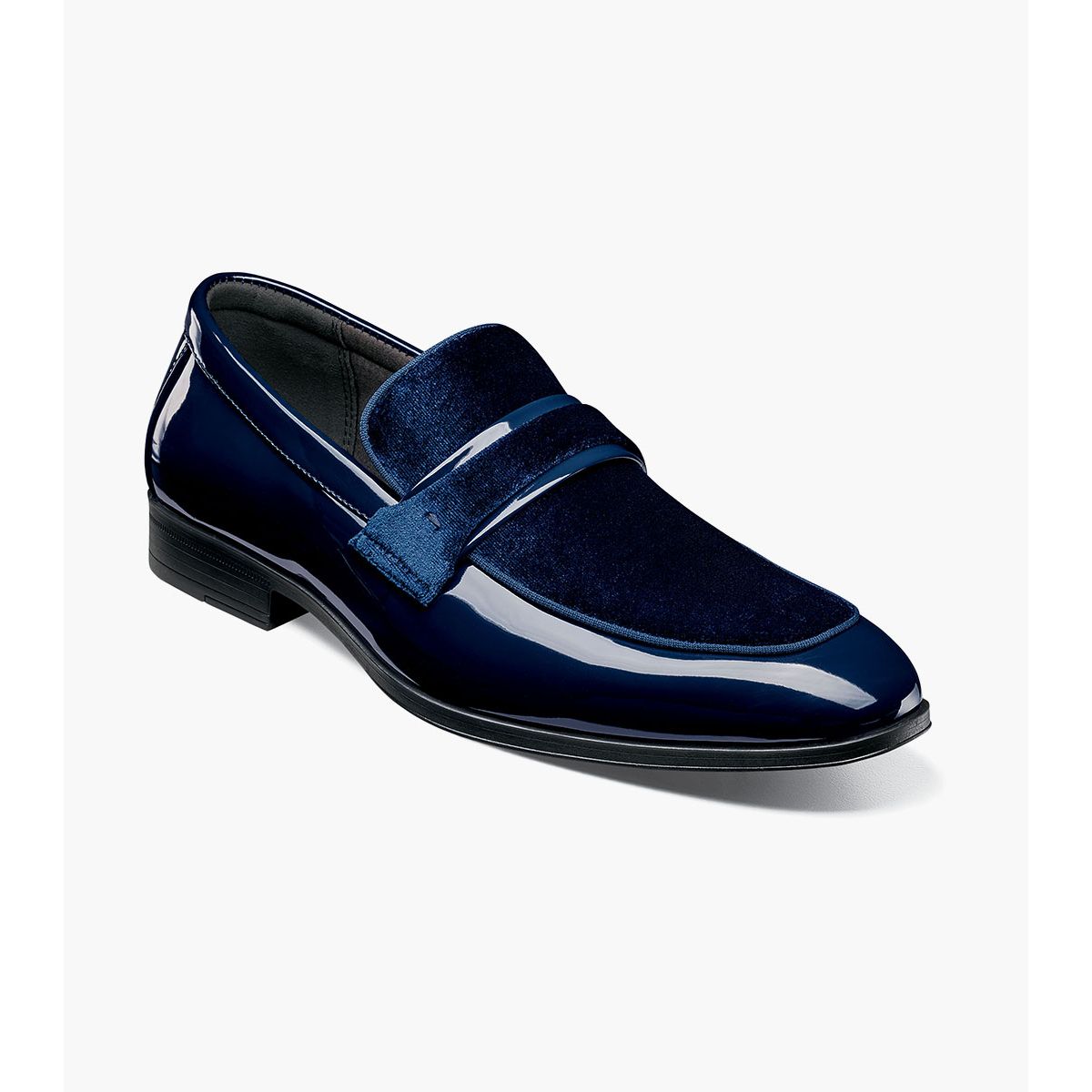 Stacy Adams Spratley Moc Toe Saddle Slip On Dress Shoes Navy 25686-410 ...