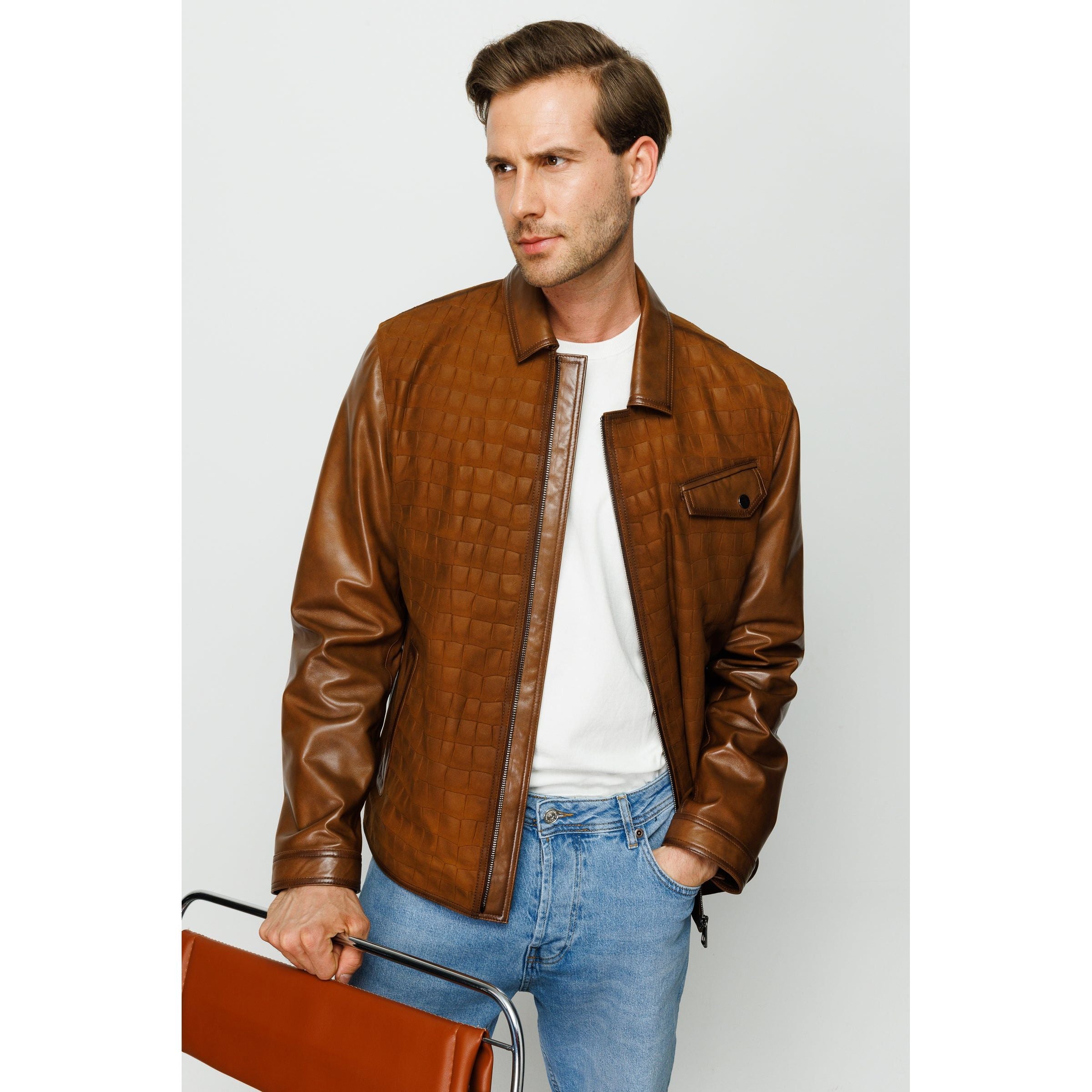 The Emerson Tan Leather Men Jacket J Valintin Men S Wear Legend