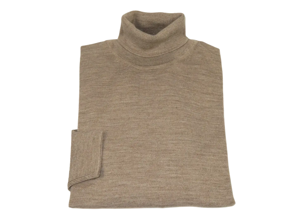 Men PRINCELY Italian Wool Blend Turtle Neck Pullover Slim 84001-80 Tan ...