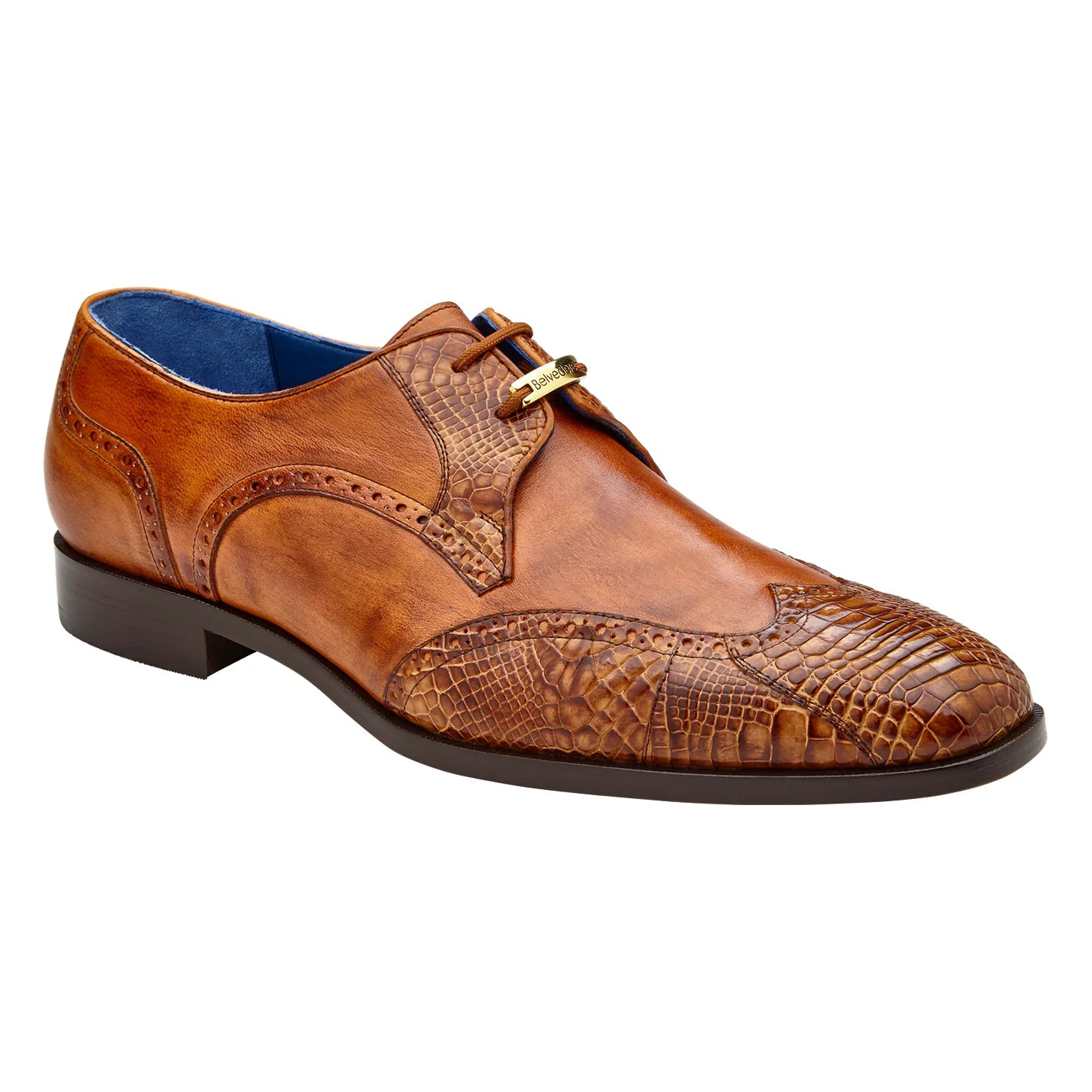Belvedere Shoes Antonio Genuine Alligator & Italian Calf Wing-tip Lace ...