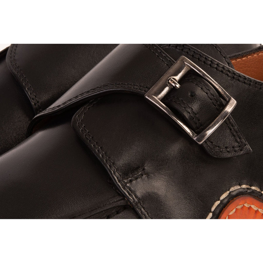 The Hagrid Black Single Monk Strap Handmade Men Shoe – J.Valintin Men's ...