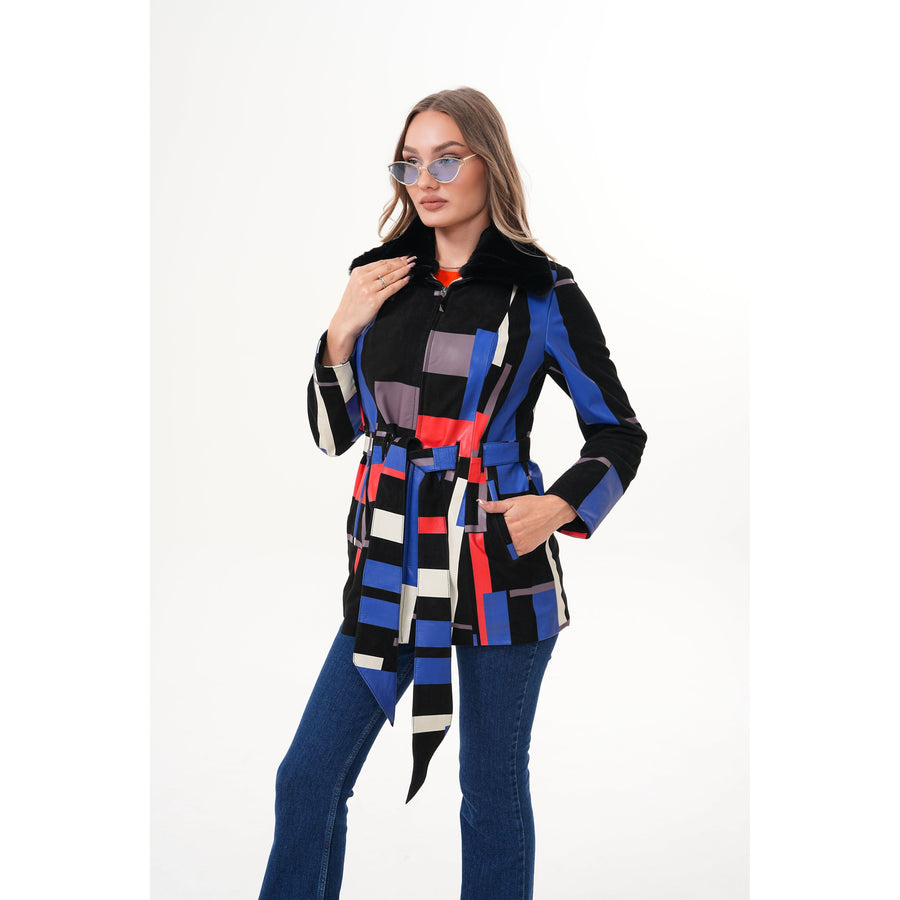 The Mirage Geo Pattern Leather Women Jacket – J.Valintin Men's Wear Legend