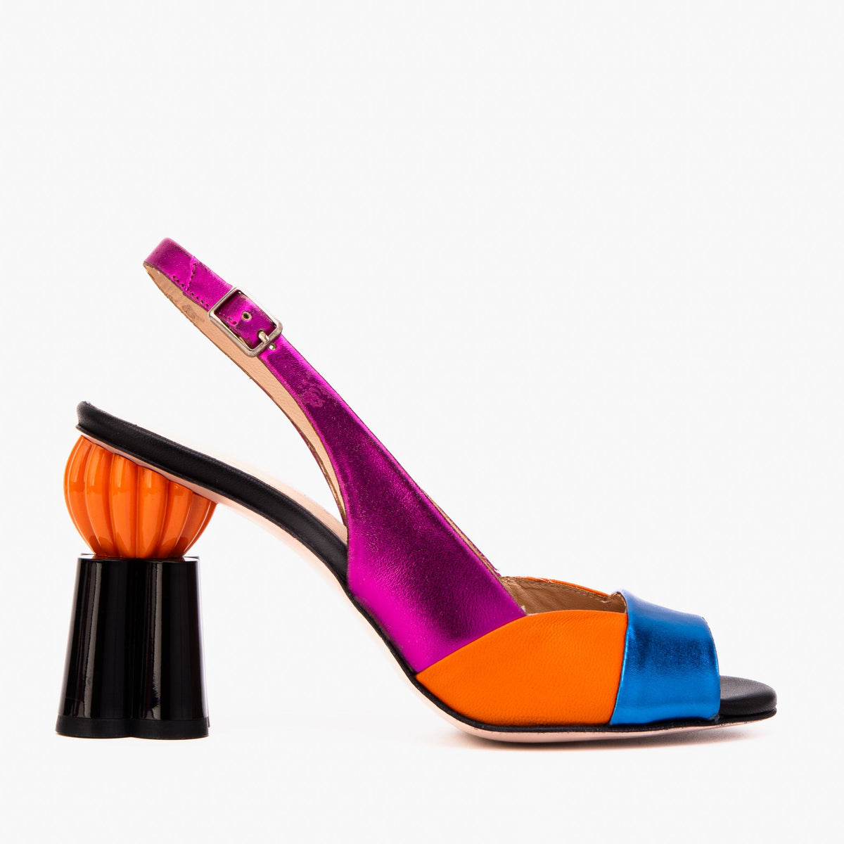 The Rize Multicolor Pumpkin Heel Leather Women Sandal – J.Valintin Men ...