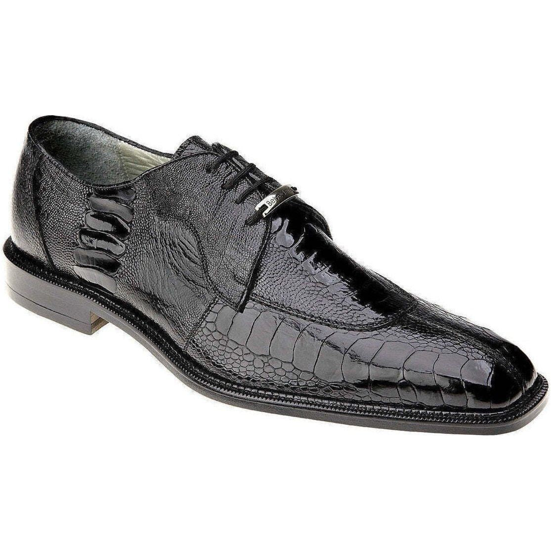 Belvedere Men Siena Dress Exotic shoes Formal Genuine Ostrich Leather ...