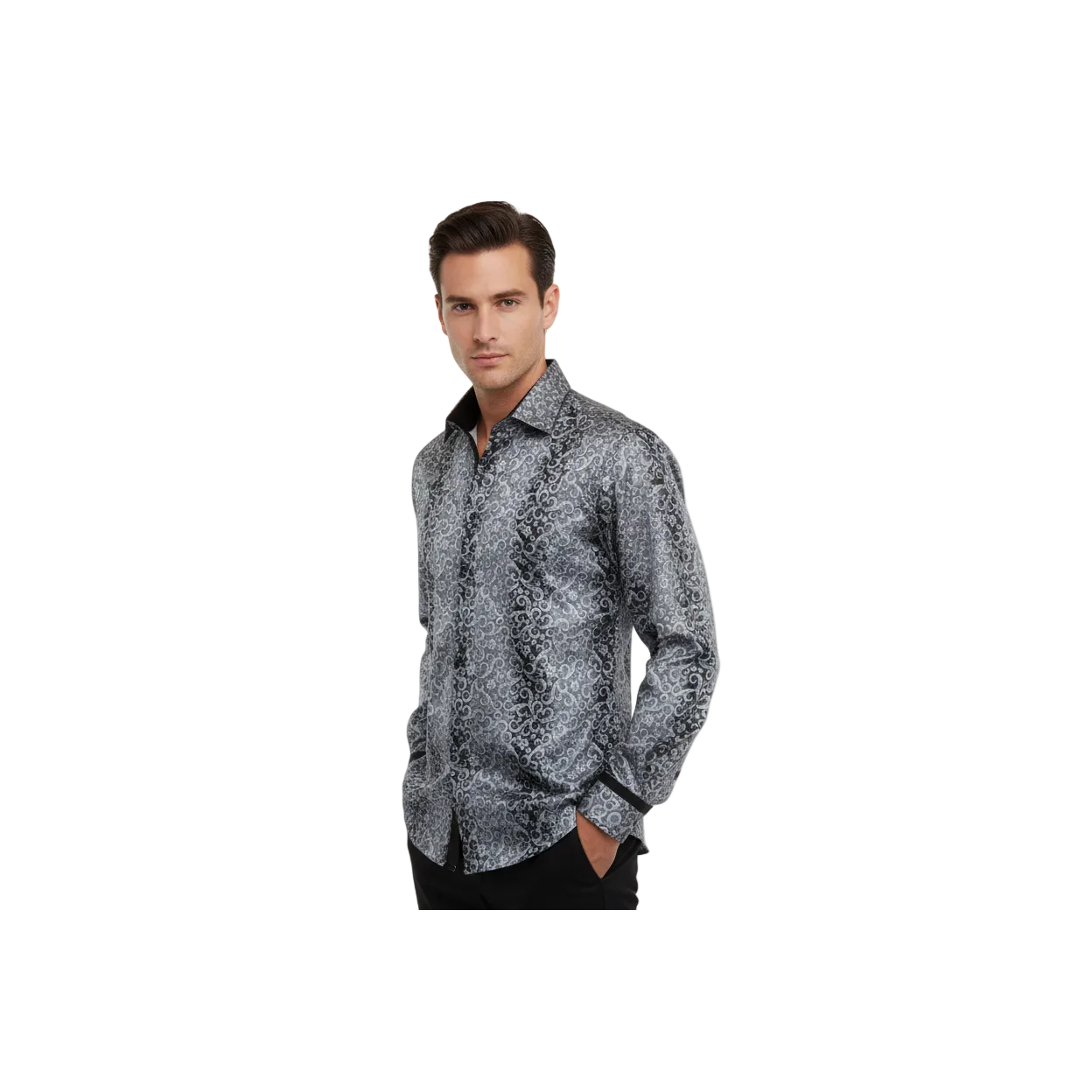 Men Shirt J.Valintin Turkey-Usa 100% Egyption Cotton High Collar 7164 ...
